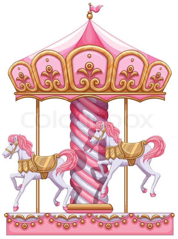 Illustration Of A Carousel Ride On A Stock Vector Colourbox