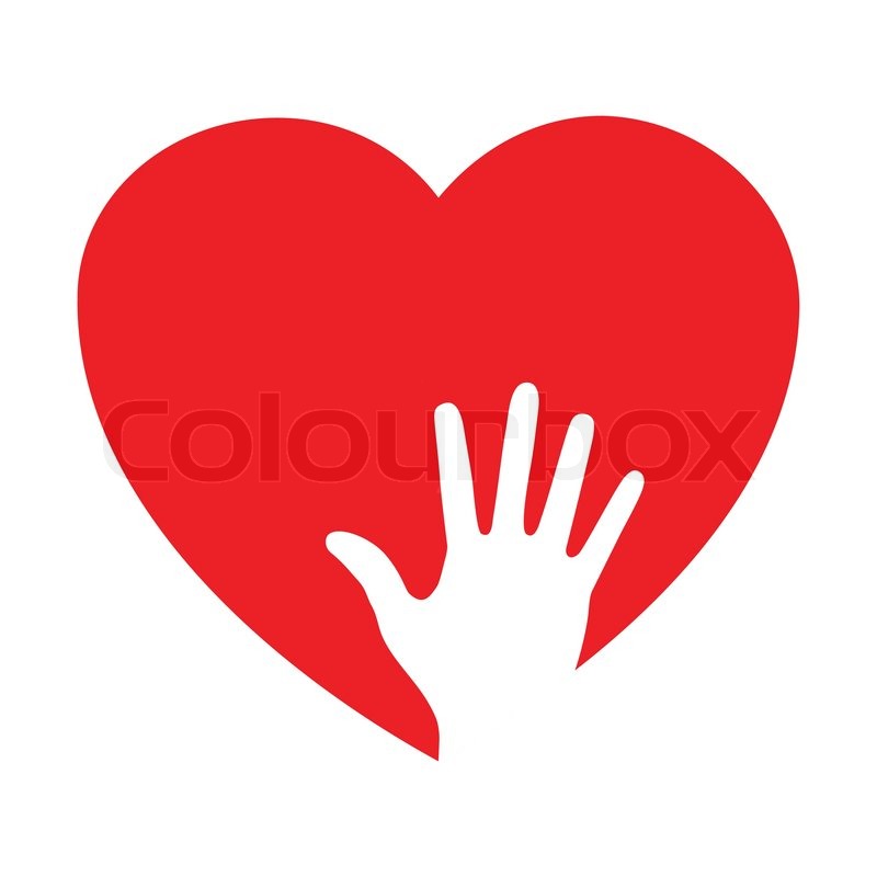 Heart Icon With Caring Hand Vector Stock Vector Colourbox