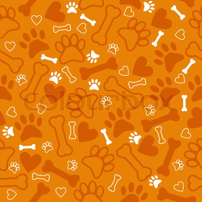 Paw Print And Dog Bone Background