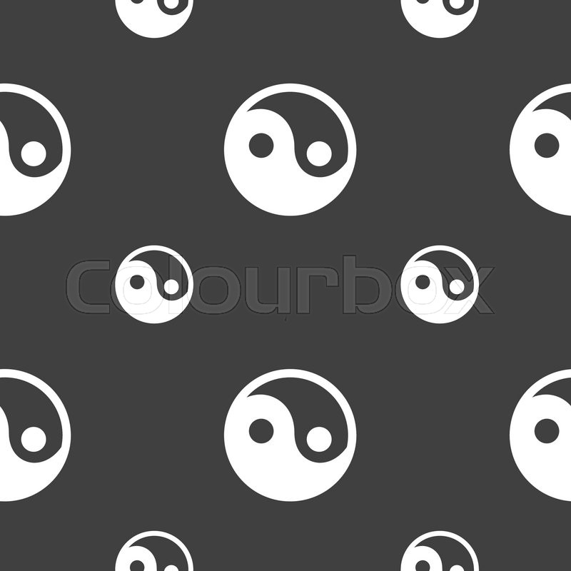 Ying Yang Icon Sign Seamless Pattern Stock Vector Colourbox