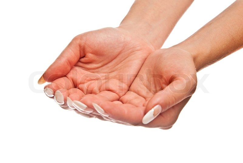 Beautiful Female Hands Open Isolated Stock Image Colourbox