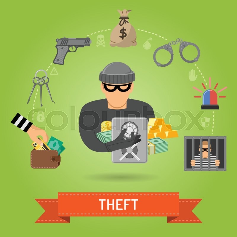 Theft Crime And Punishment Concept Stock Vector Colourbox