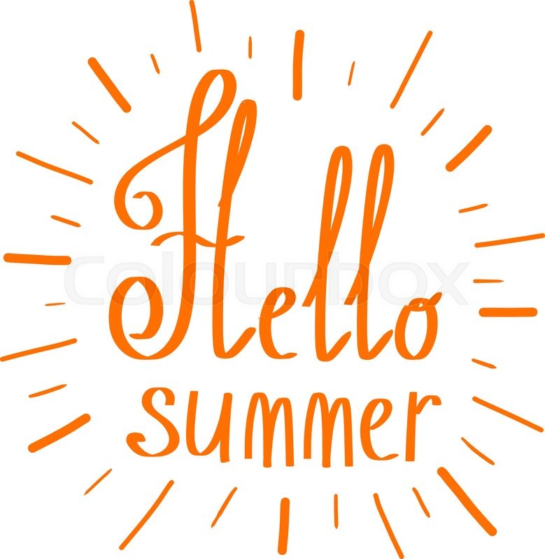 Orange Hand Lettering Hello Summer Stock Vector Colourbox