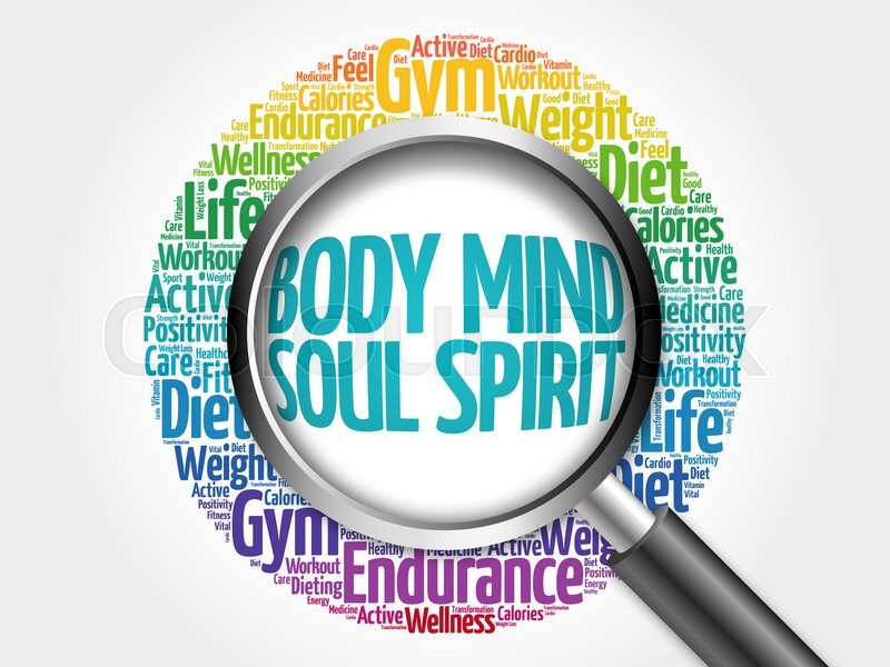 Body Mind Soul Spirit Word Cloud With Stock Image Colourbox