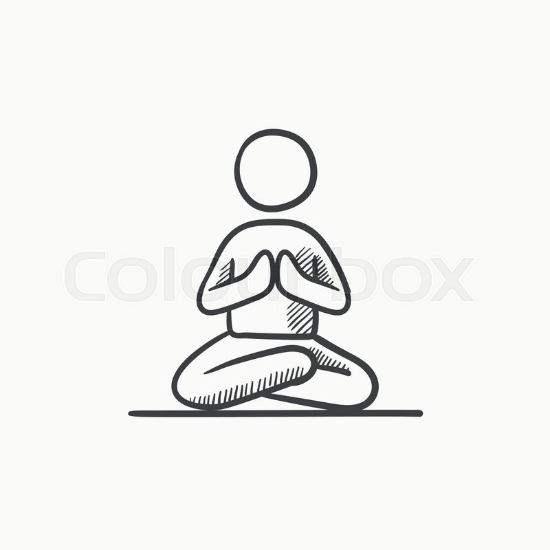 A Man Meditating In Lotus Pose Vector Stock Vector Colourbox