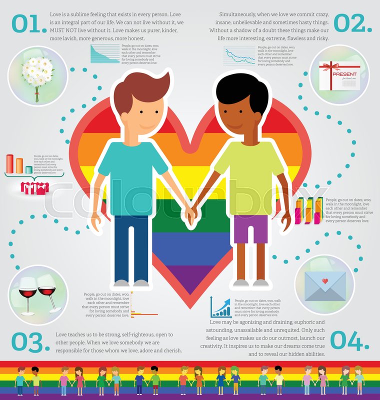 Love Marriage Couple Of Two Men Infographic Set Same Sex Marriage