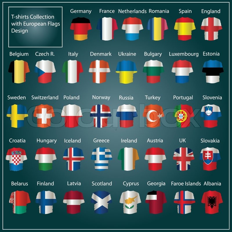 Flags Of Europe Full Vector Collection Stock Vector A