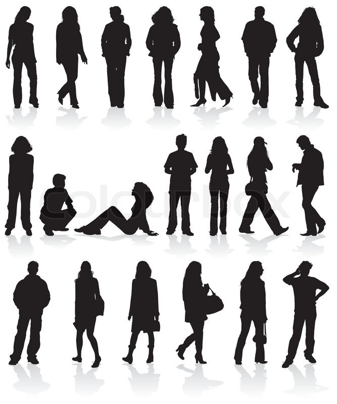 Vector Silhouettes Man And Women Stock Vector Colourbox