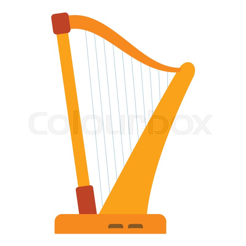 Harp Icon Flat Illustration Of Harp Stock Vector Colourbox