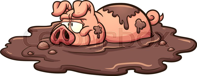 Pig Bathing In Mud Vector Clip Art Stock Vector Colourbox