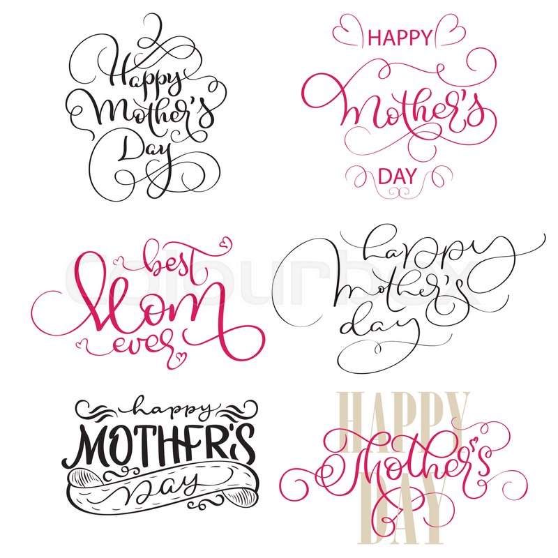 Set Of Texts For Mothers Day Vintage Stock Vector Colourbox