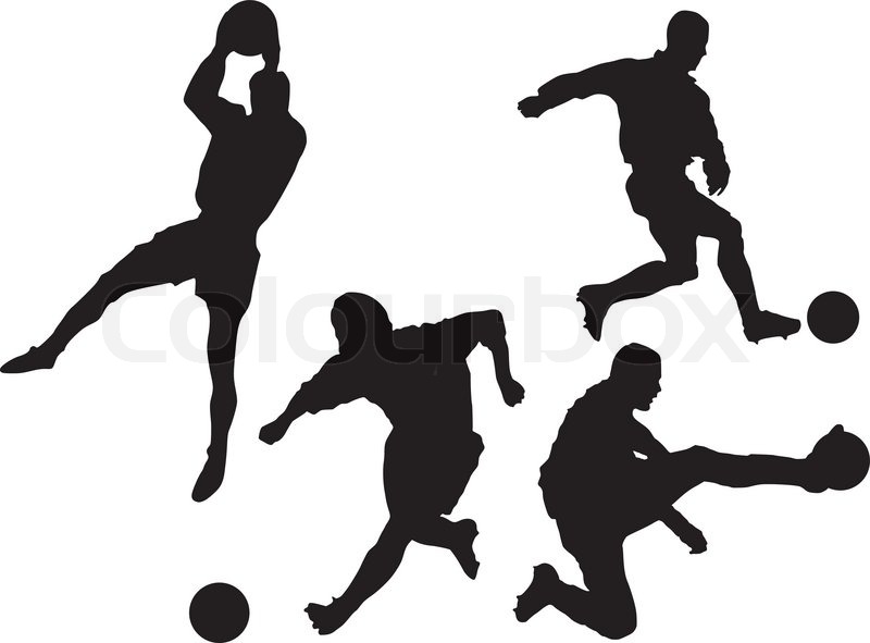 Satz Von Fußball Silhouetten Stock Vektor Colourbox