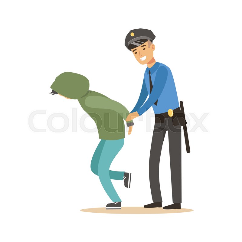 Police Officer Arresting Criminal Stock Vector Colourbox