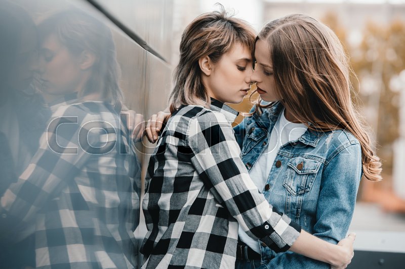 Adorable Lesbian Couples Kissing