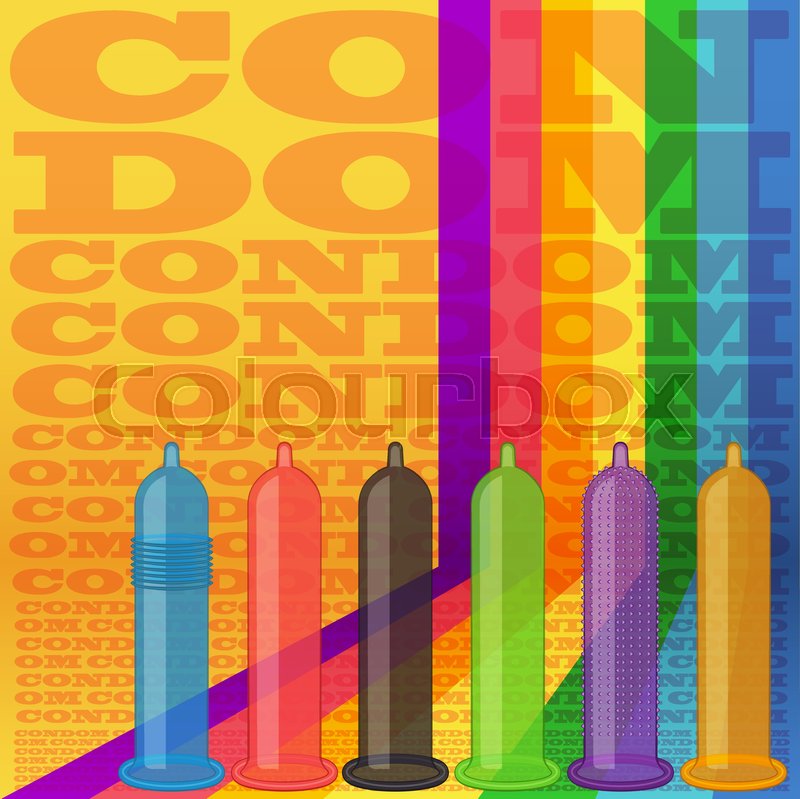 Condoms Striped Background Colored Stock Vector Colourbox