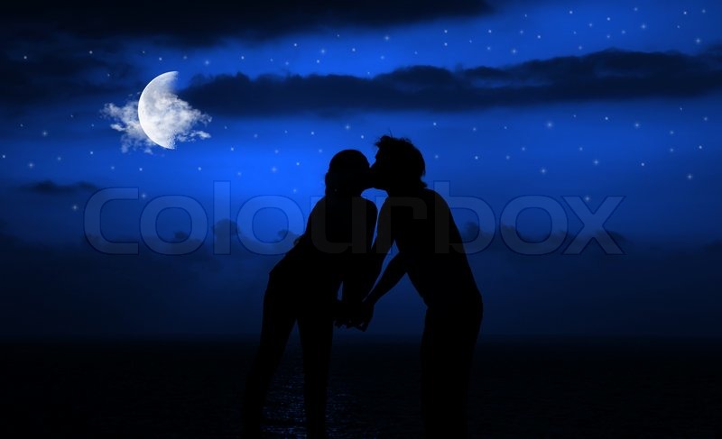 Happy Couple Romantically Kissing At Stock Image Colourbox
