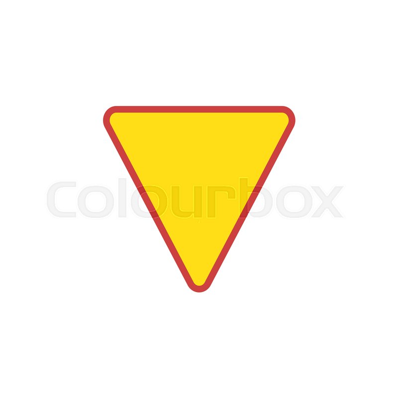 Yield Triangle Sign Flat Icon Vector Stock Vector Colourbox