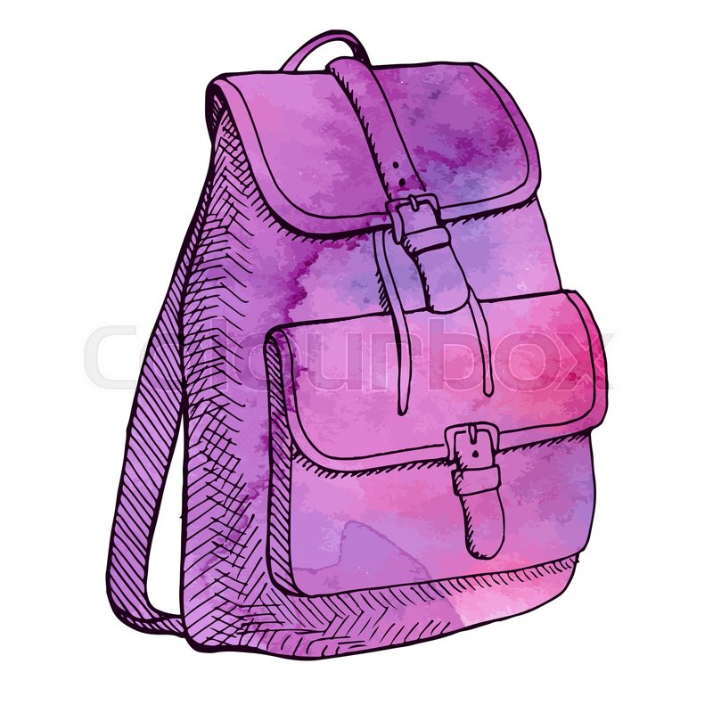 Sketch Of A Rucksack Backpack Stock Vector Colourbox