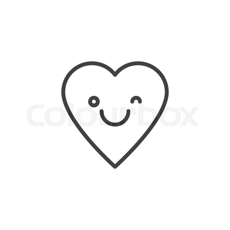 Winking Face Emoticon Outline Icon Stock Vector Colourbox