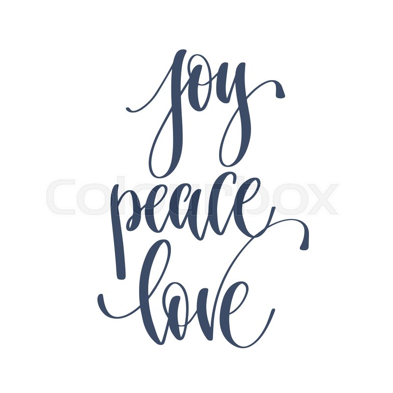 Joy Peace Love Hand Lettering Stock Vector Colourbox