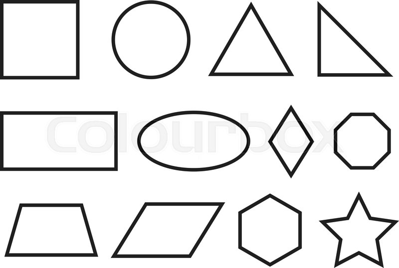 Simple Geometry Shapes Set Geometric Stock Vector Colourbox