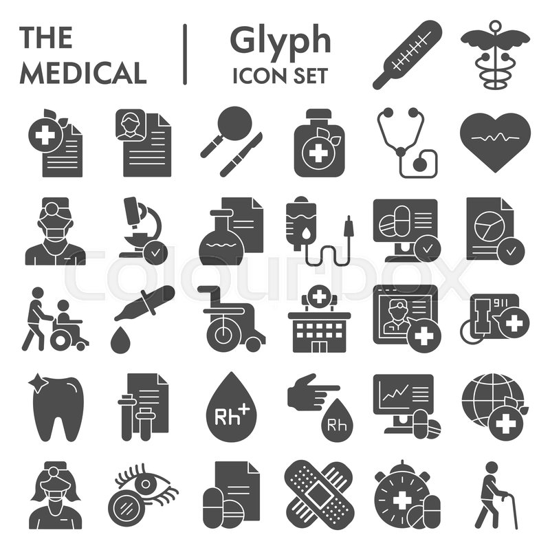 Medical Glyph Icon Set Healthcare Stock Vector Colourbox