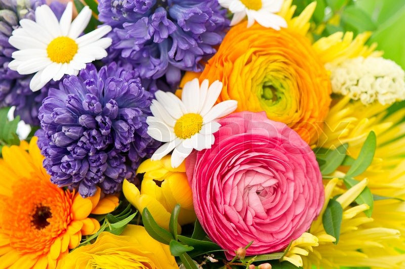 Beautiful Bouquet Of Colorful Spring Stock Image Colourbox