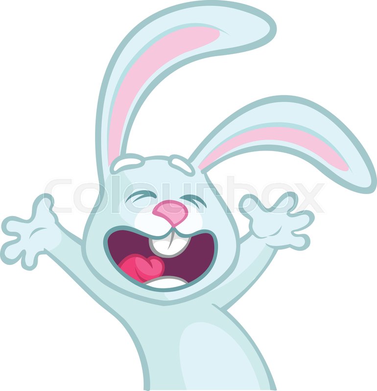 Cute Cartoon Blue Bunny Rabbit Stock Vector Colourbox