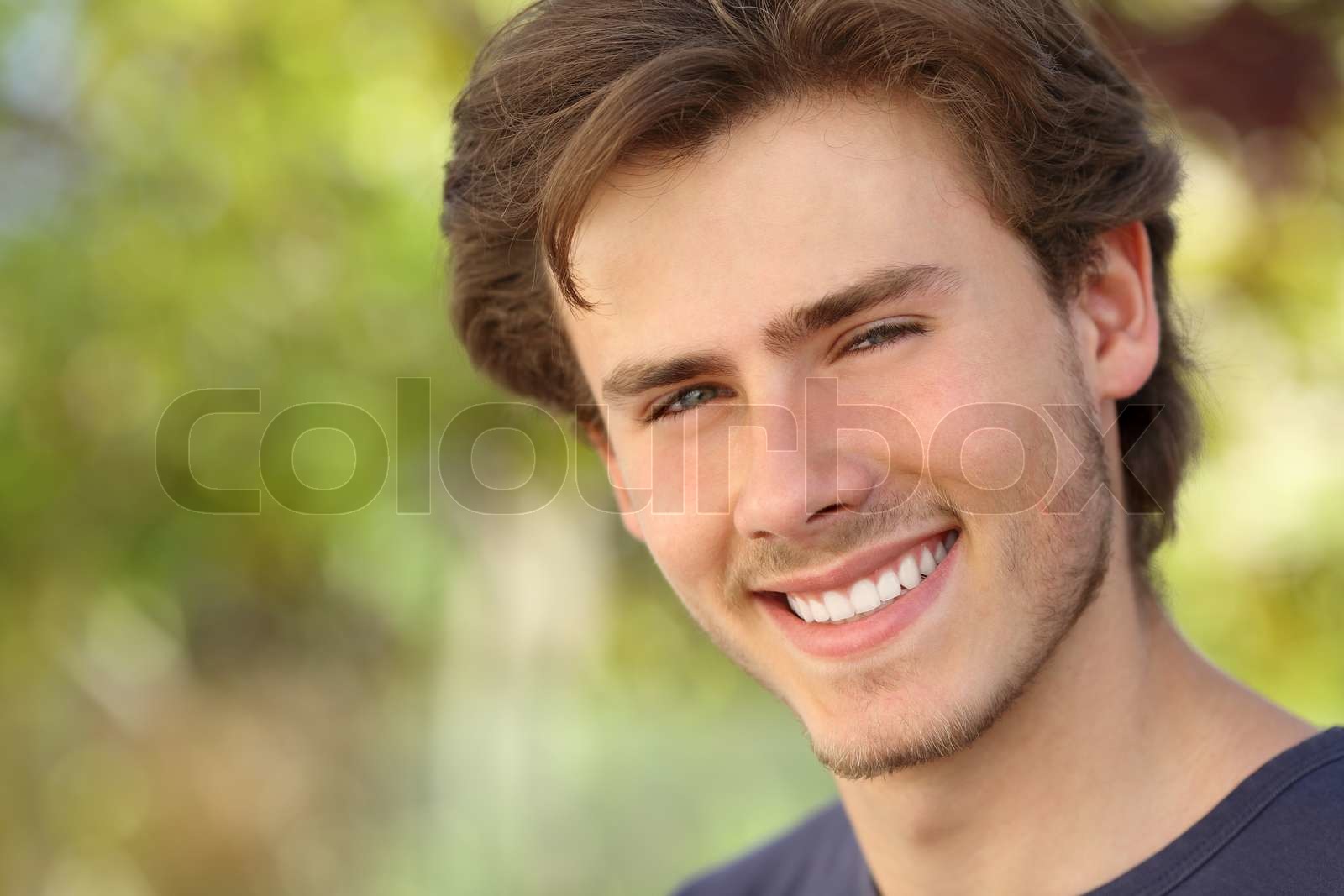 Handsome Man Face With A White Perfect Smile Stock Image Colourbox