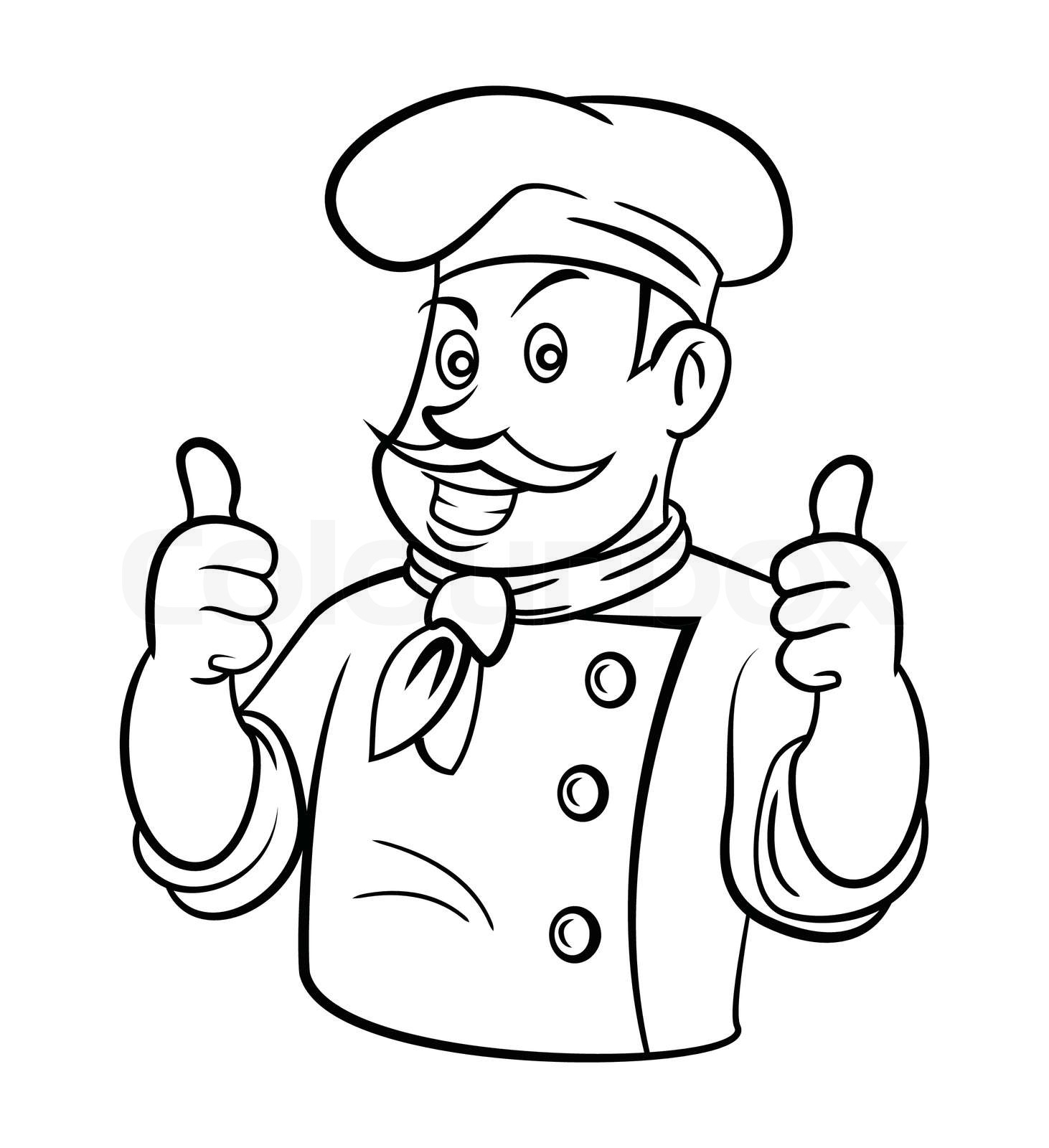 Chef Two Thumb Up Stock Vector Colourbox