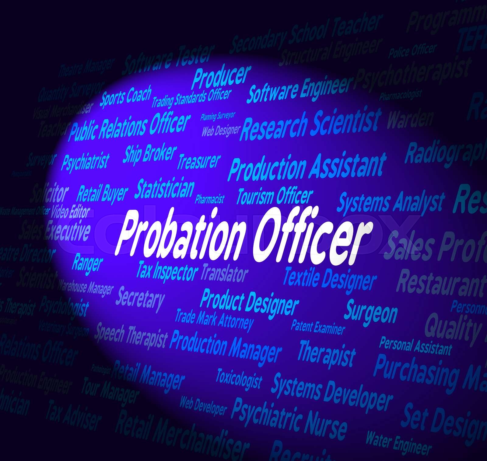 Probation Officer Shows Probational Hire And Career Stock Image