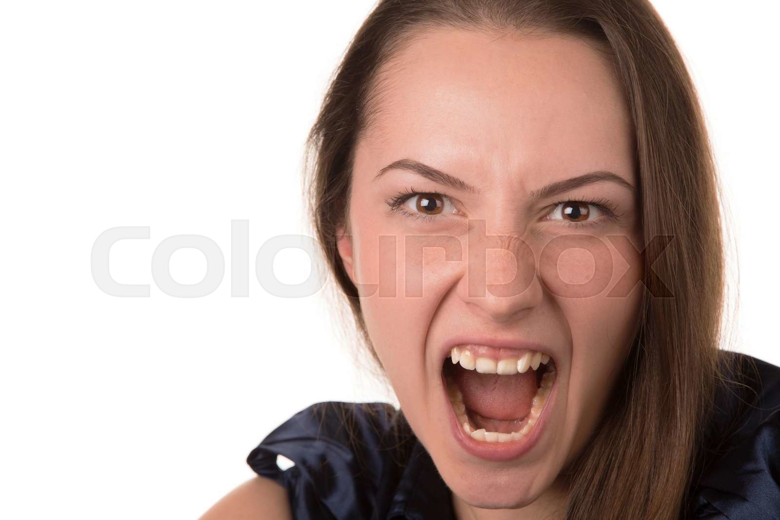 Beautiful Screaming Young Woman Stock Image Colourbox