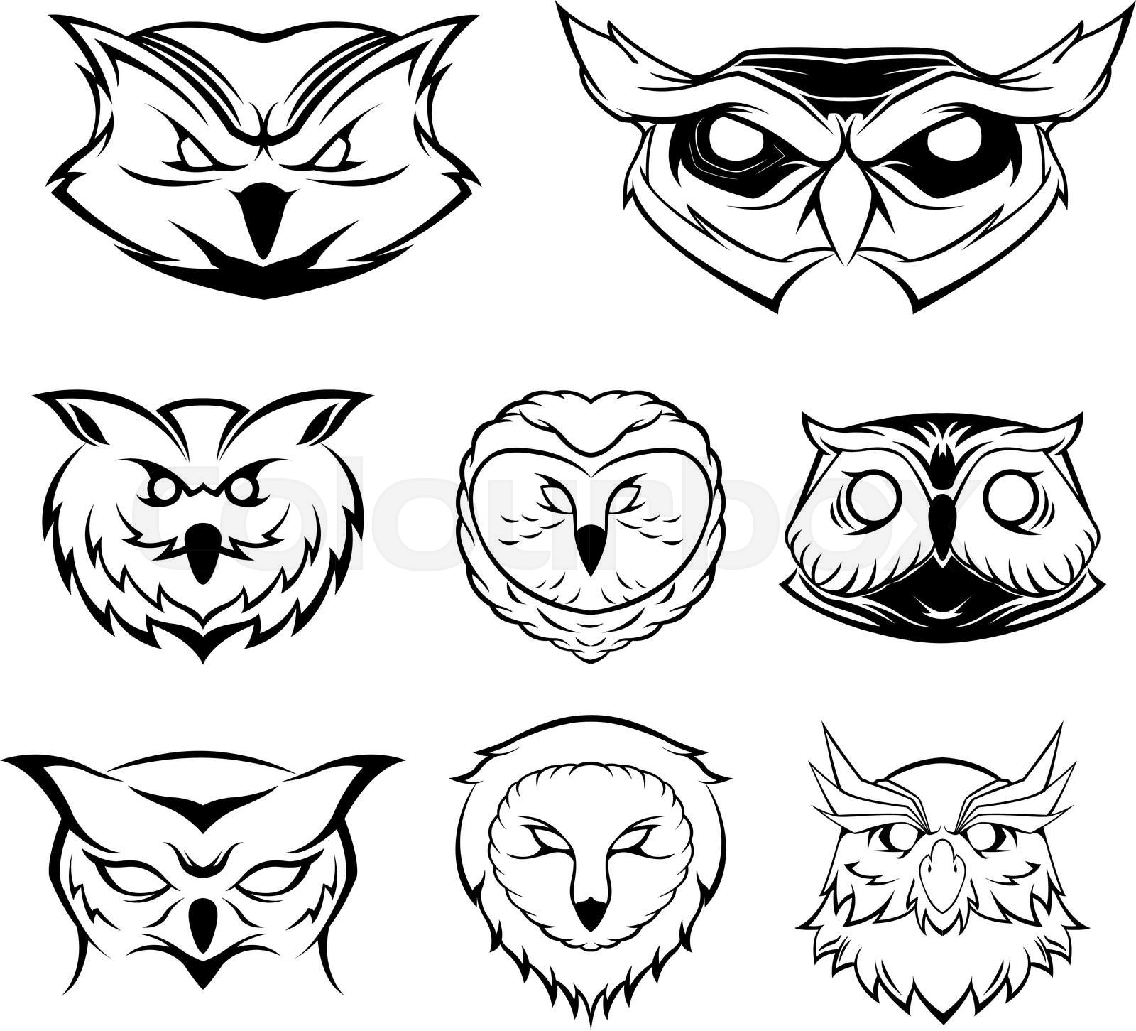 Owl Head Stock Vector Colourbox