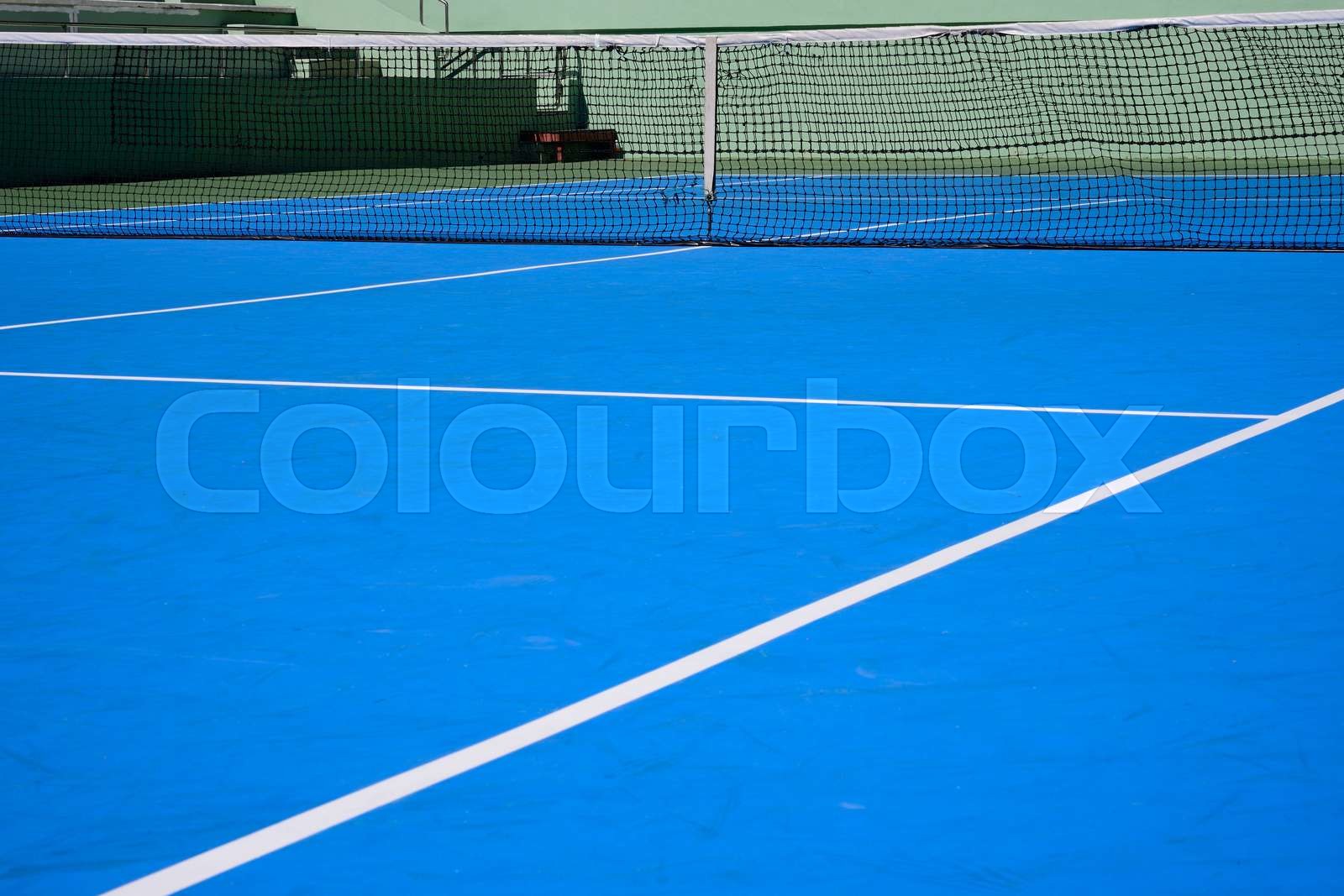 Blue Tennis Court Stock Image Colourbox