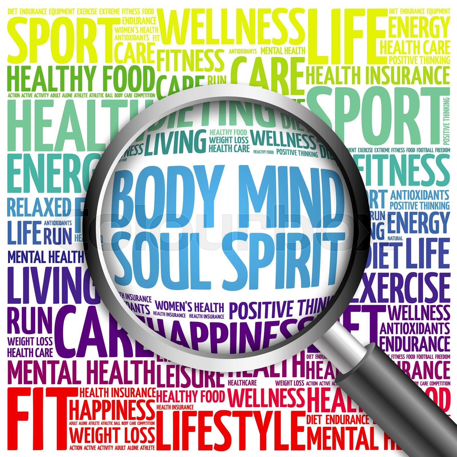 Body Mind Soul Spirit Word Cloud Stock Image Colourbox