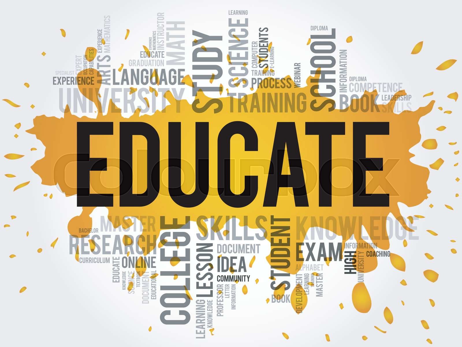 Educate Word Cloud Stock Vector Colourbox