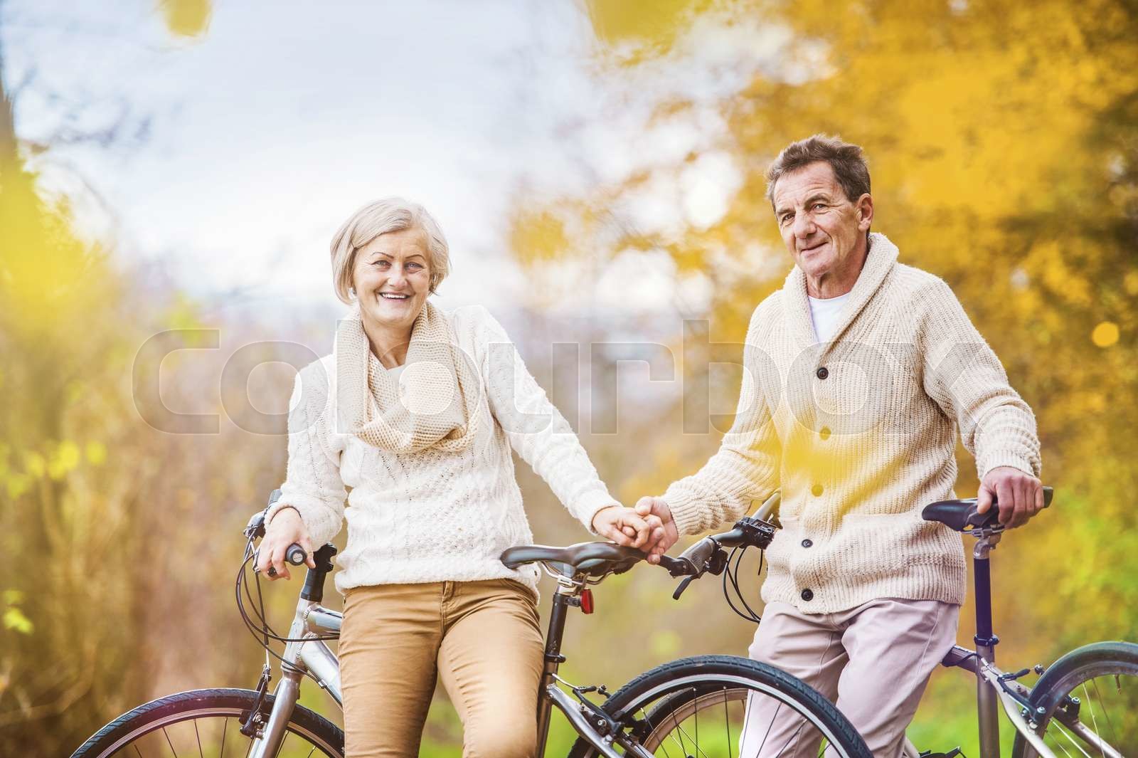 Active Seniors Riding Bikes Stock Image Colourbox