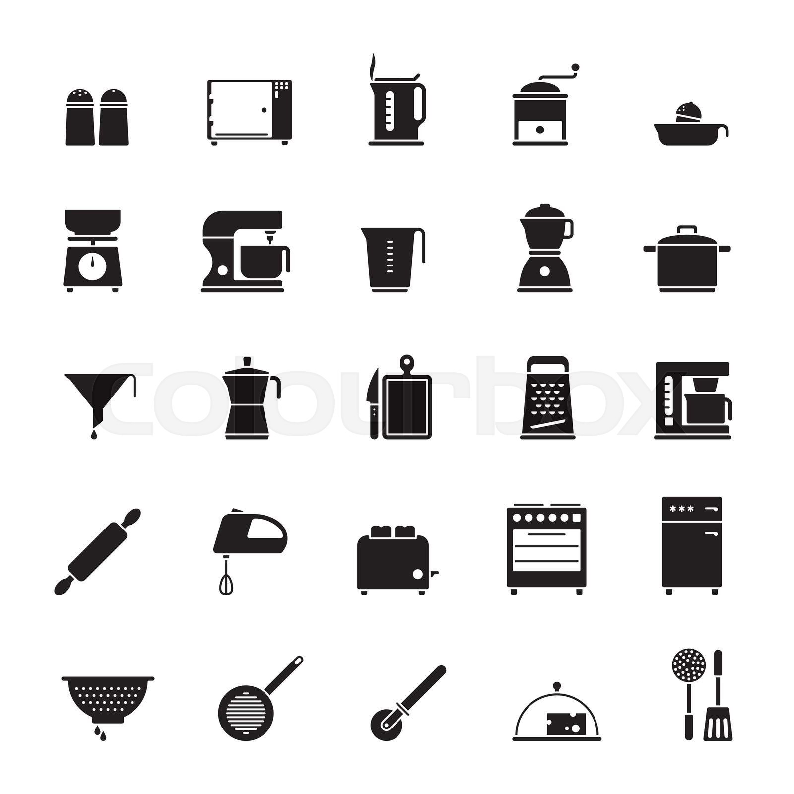 Cooking And Kitchen Solid Vector Icon Collection Stock Vector Colourbox