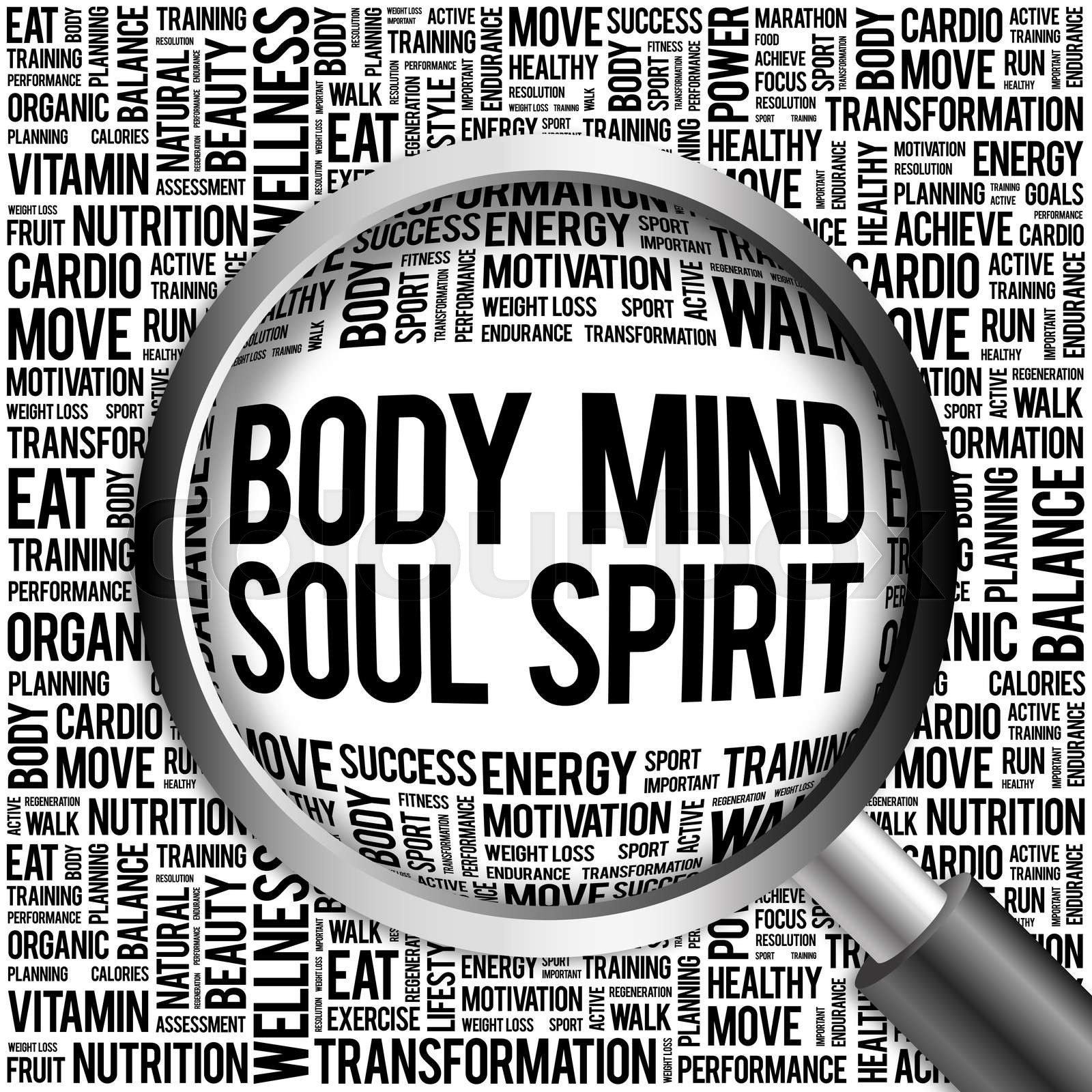 Body Mind Soul Spirit Word Cloud Stock Image Colourbox