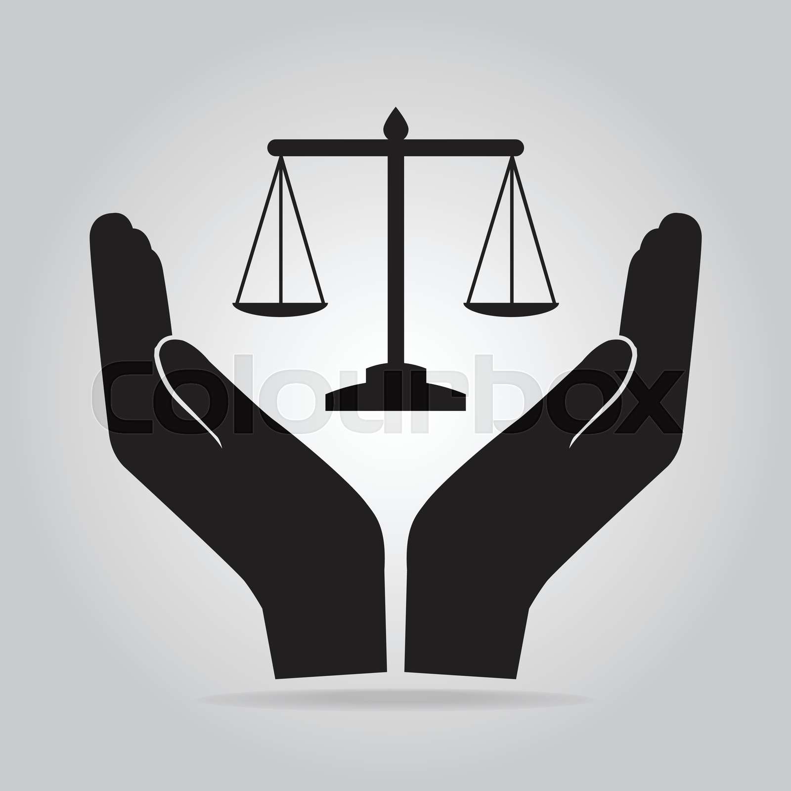 Justice Scale In Hand Icon Stock Vector Colourbox