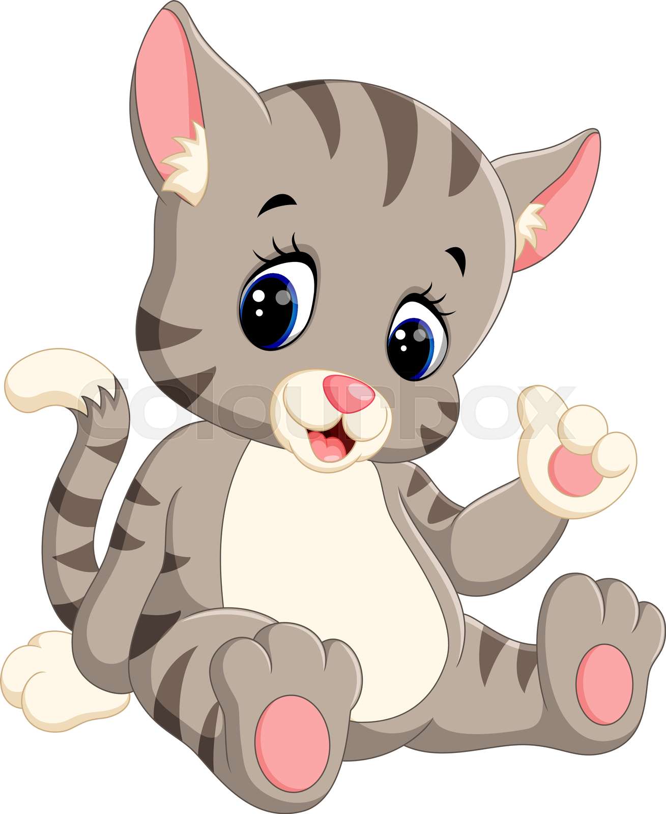 Illustration Of Cute Cat Cartoon Stock Vector Colourbox