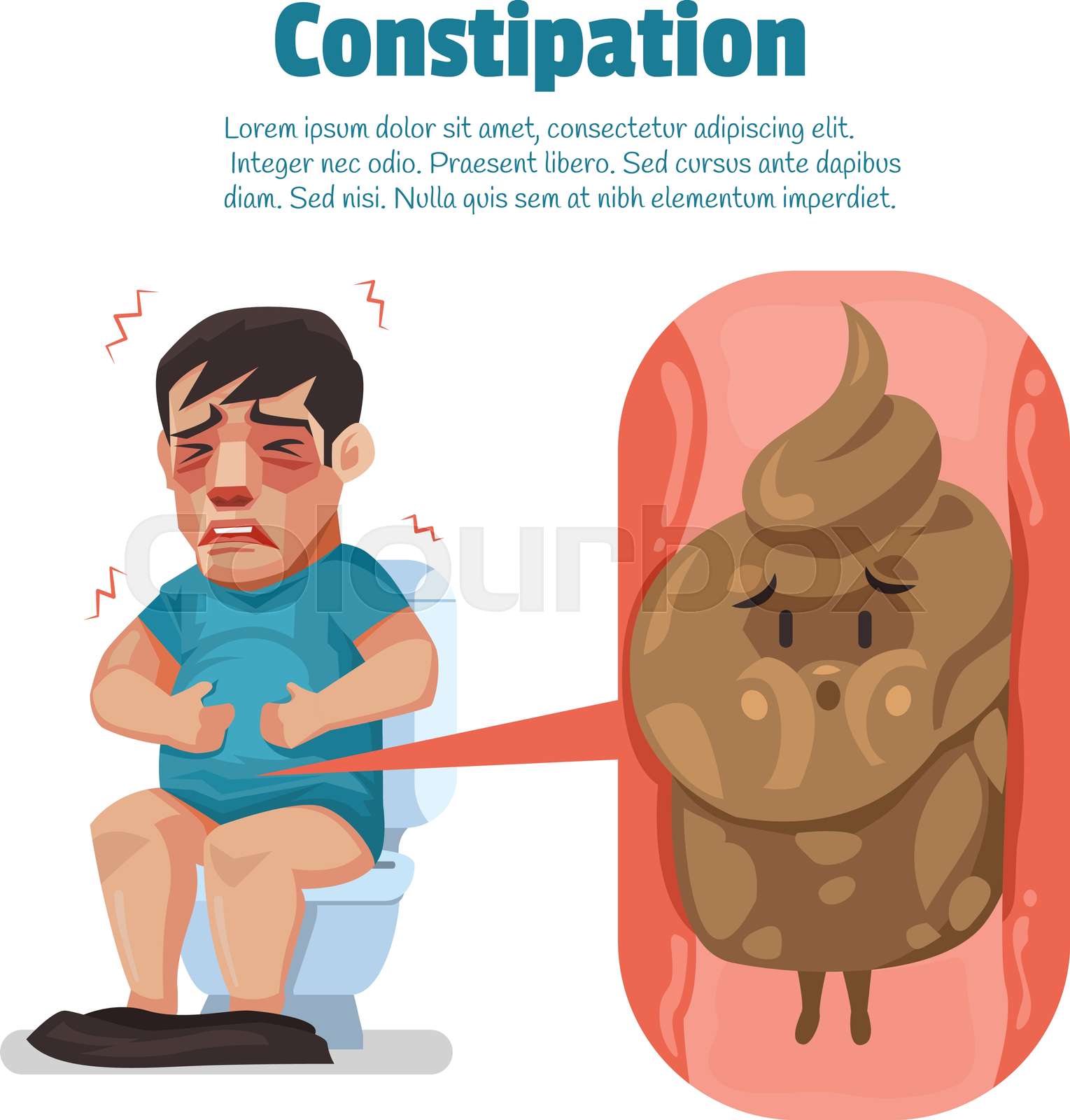 Constipation Stock Vector Colourbox