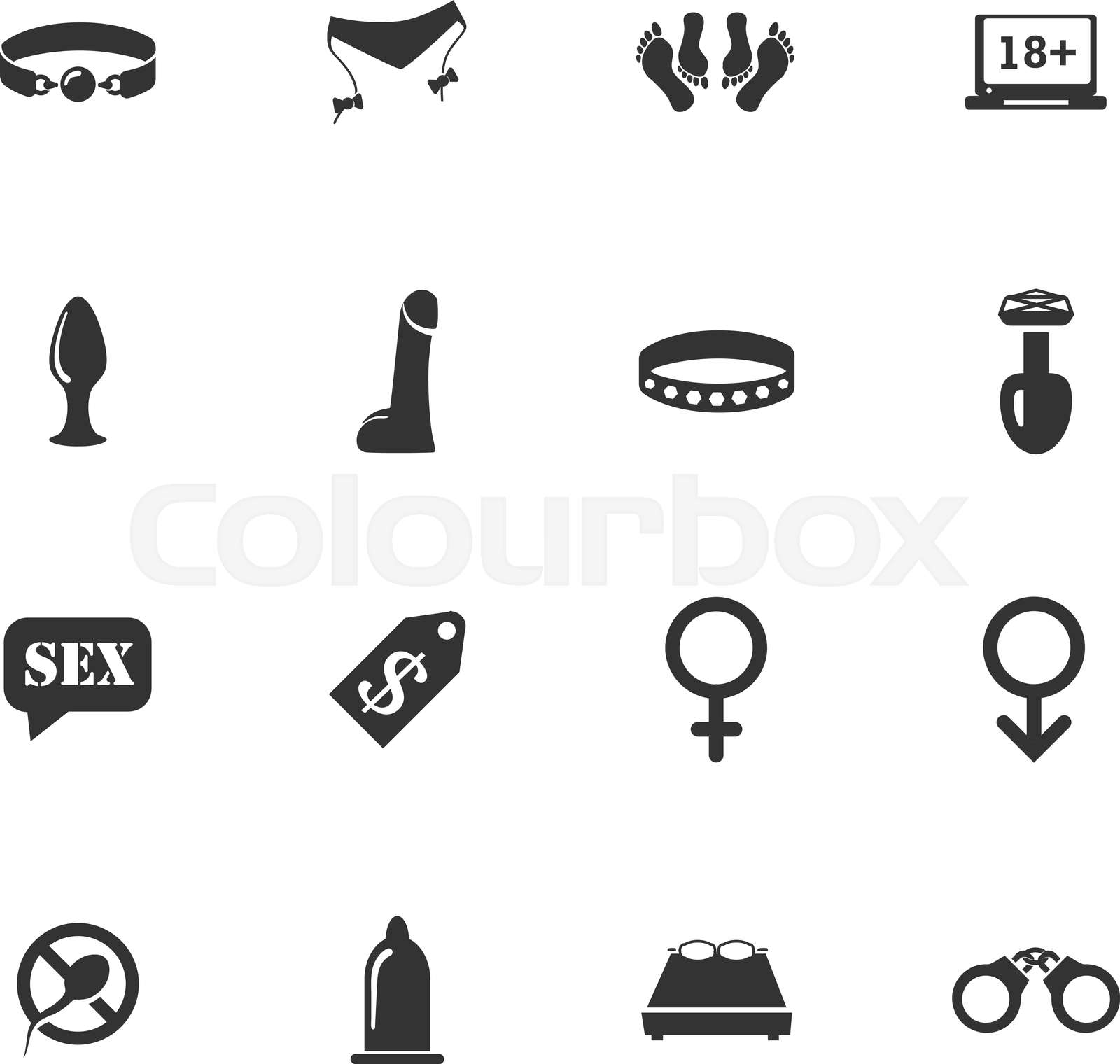 Sex Shop Icon Set Stock Vector Colourbox