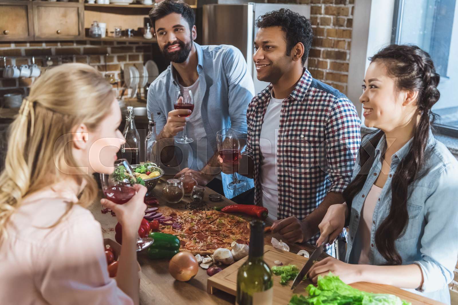 Young People Partying At Home Stock Image Colourbox