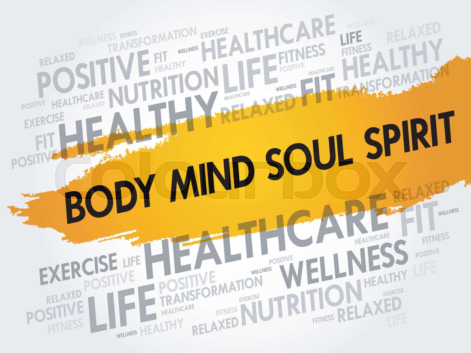 Body Mind Soul Spirit Word Cloud Stock Vector Colourbox