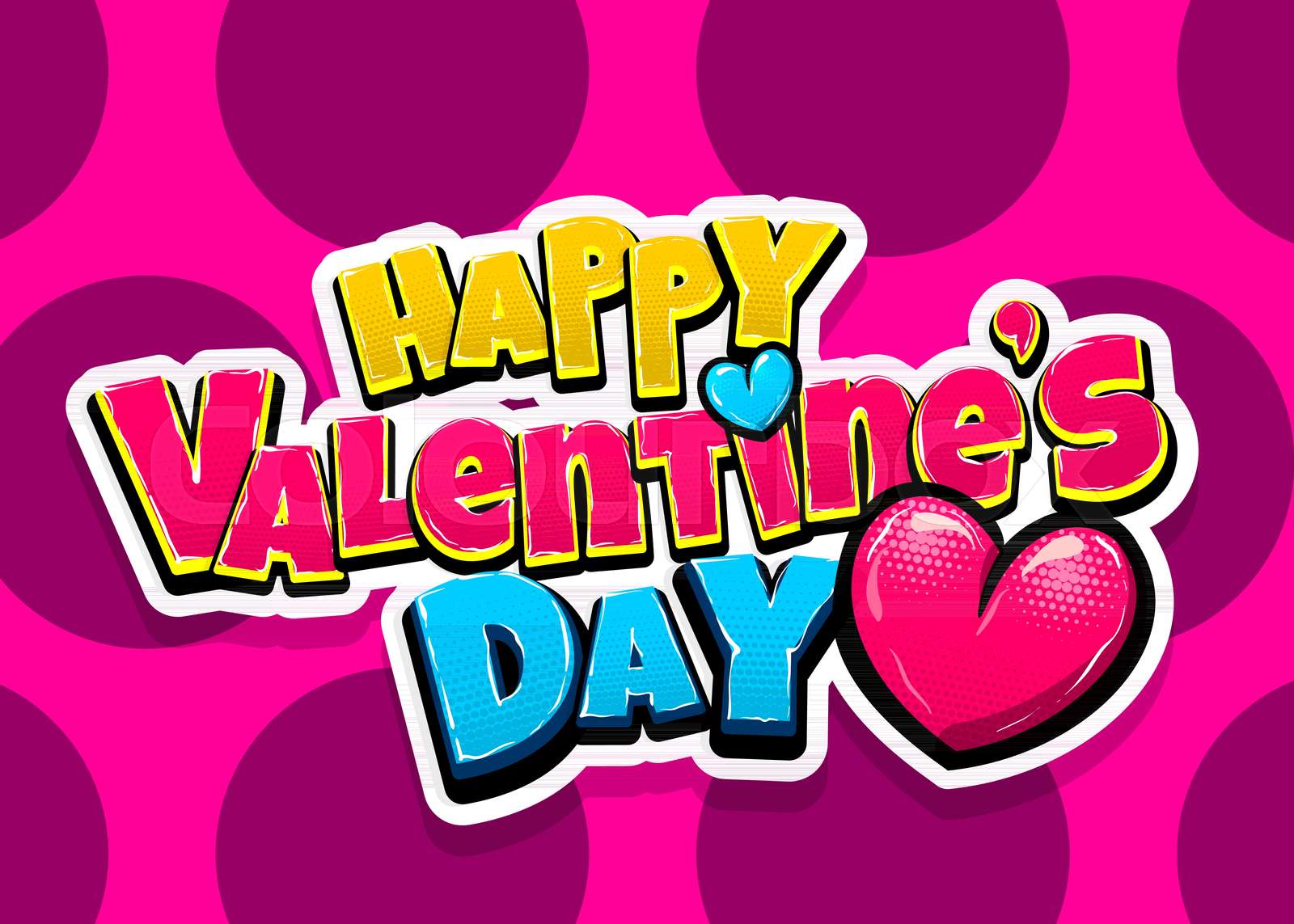 Happy Valentines Day Pop Art Stock Vector Colourbox