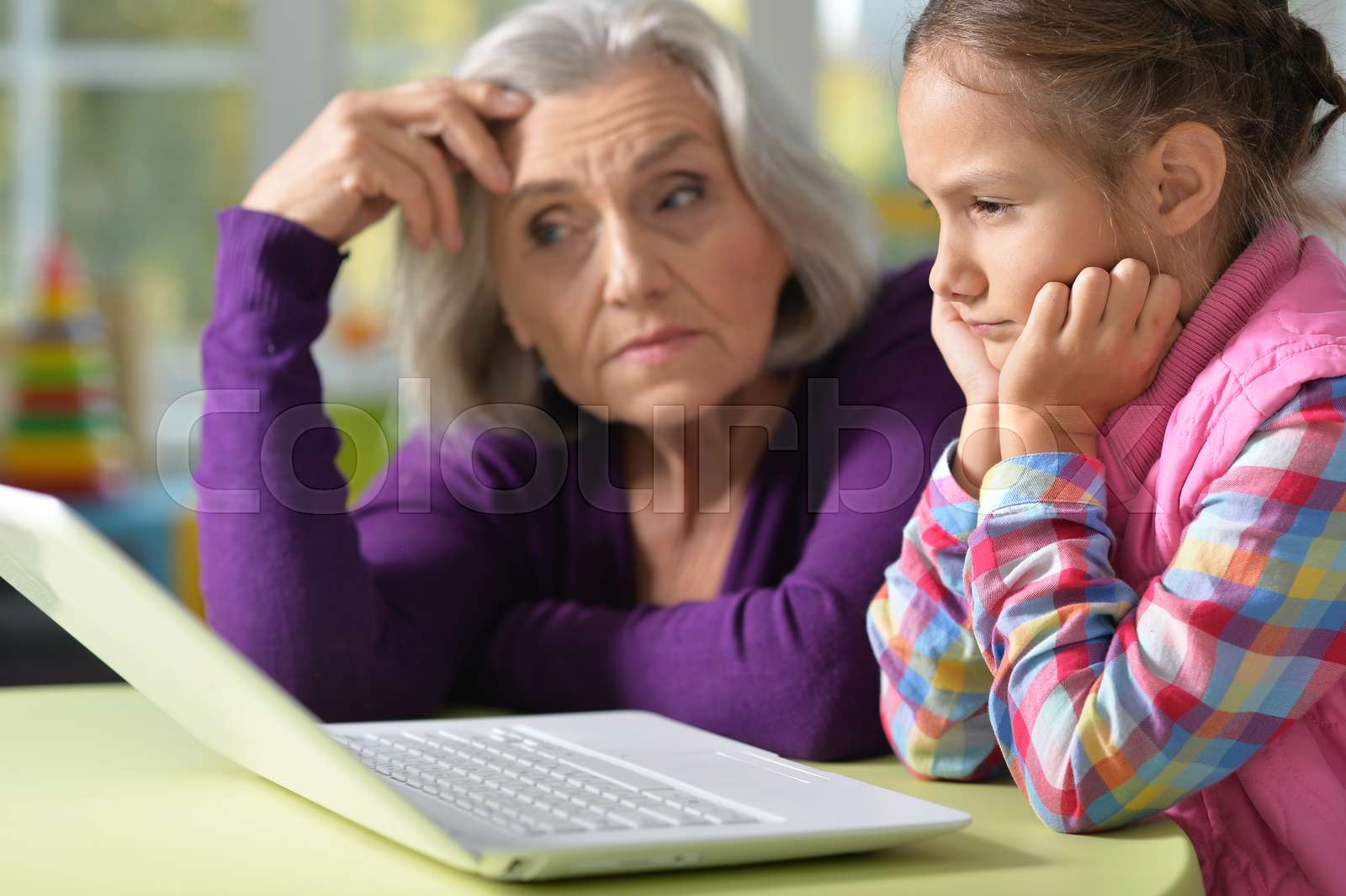 Portrait Of Grandmother And Daughter Stock Image Colourbox