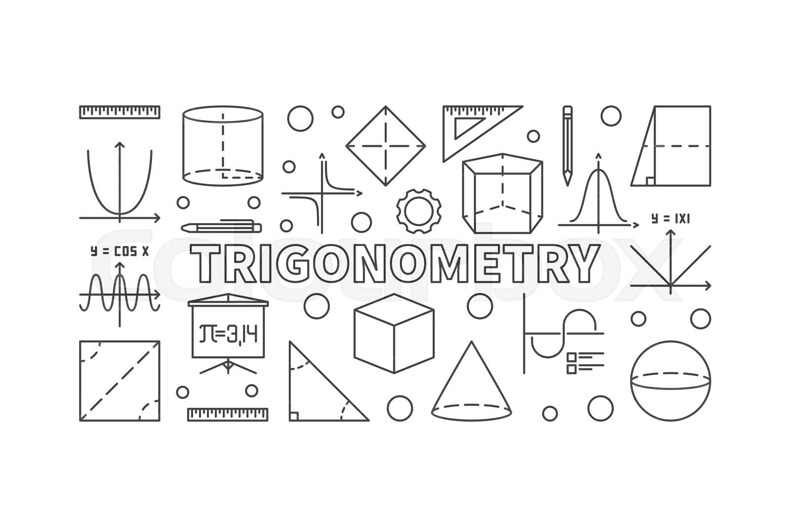 Trigonometry Vector Horizontal Illustration Stock Vector Colourbox