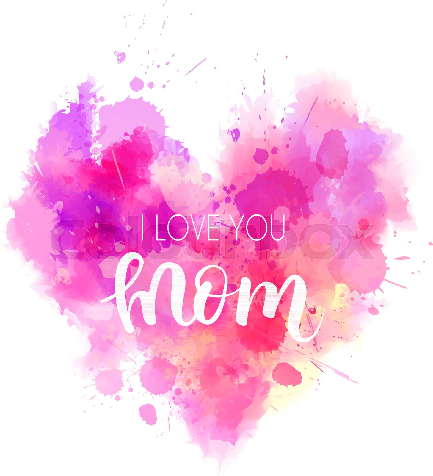 I Love You Mom Heart Stock Vector Colourbox