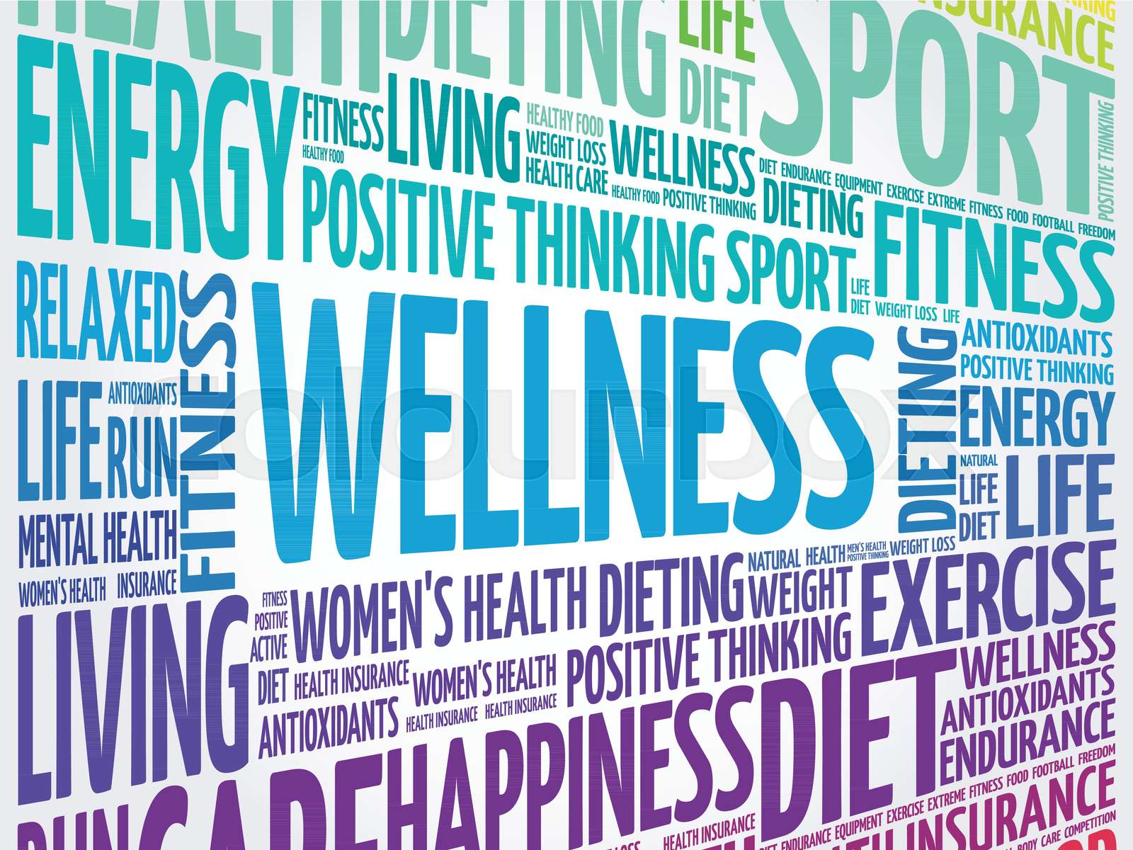 Wellness Word Cloud Stock Vector Colourbox